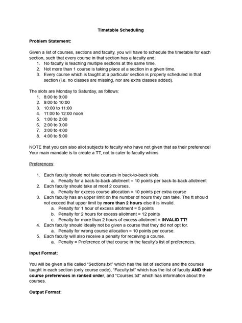 Timetable Scheduling Pdf Timetable Scheduling Pdf