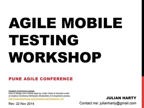 Agile Mobile Testing Workshop Ppt