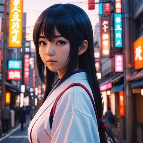 Una Chica Japonesa Hermosa Imagen Premium Generada Con Ia