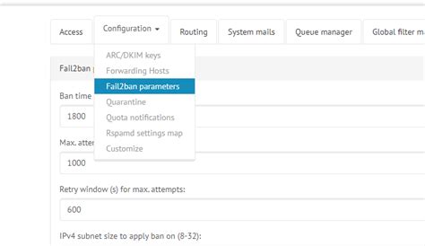 configure fail2ban mailcow community