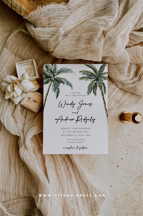 Beach Wedding Invitations Printable Files Beach Wedding Invitation