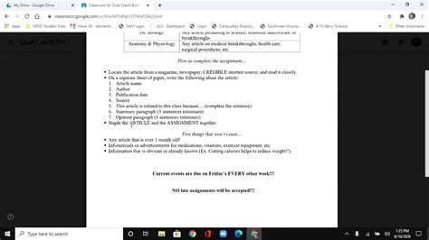 Current Event Assignment Worksheets