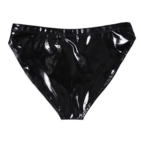 Leather Panties Women Sexy Open Crotch Sissy Panties Small Wrapped Hip