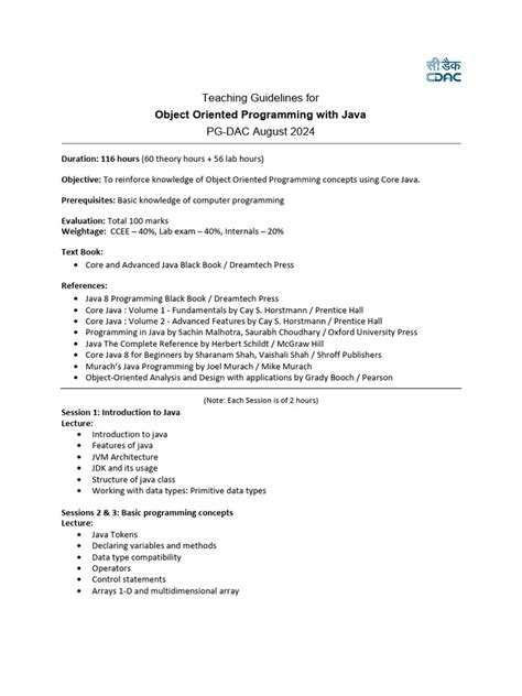 Dac School Tg Object Oriented Programming With Java Pdf
