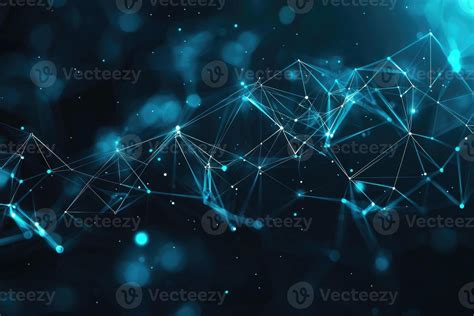 Futuristic Digital Network Visualization With Glowing Nodes And Lines Representing Data
