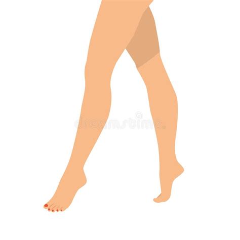 Female Legs Barefoot Side View Cartoon Vector Illustration Stock Illustration Illustration Of