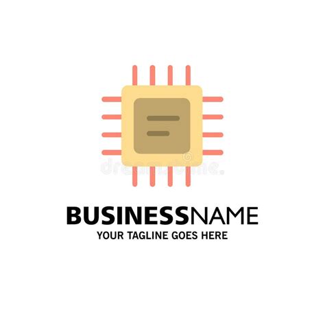 Cpu Microchip Processor Business Logo Template Flat Color Stock Vector Illustration Of