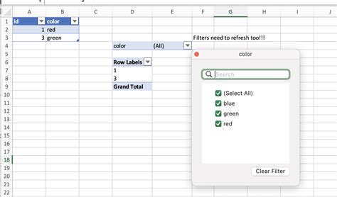 How To Update Excel Pivot Filters Stack Overflow