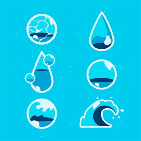Premium Vector Flat Water Icon Symbols Collection