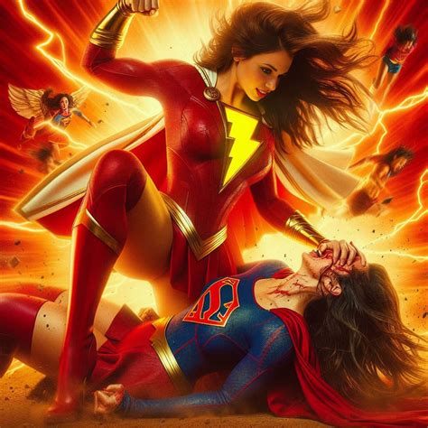 Mary Marvel God Power Vs Supergirl By Getrawbc On Deviantart