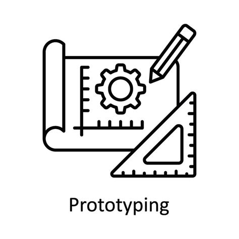 Prototyping Vector Outline Icon Design Illustration Manufacturing