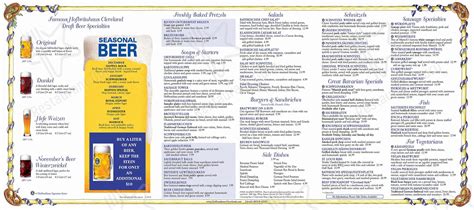 Menu At Hofbräuhaus Cleveland Ohio Pub And Bar Cleveland Chester Ave