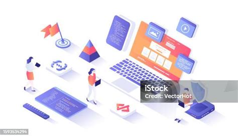 웹 사이트 개발 프로그래밍 코딩 디자인 사용자 경험 Ux 사용자 인터페이스 Ui 웹 사이트 레이아웃 요소 사진 비디오 프로그램 코드 웹 그래픽을 위한 사람 장면이 있는 아이