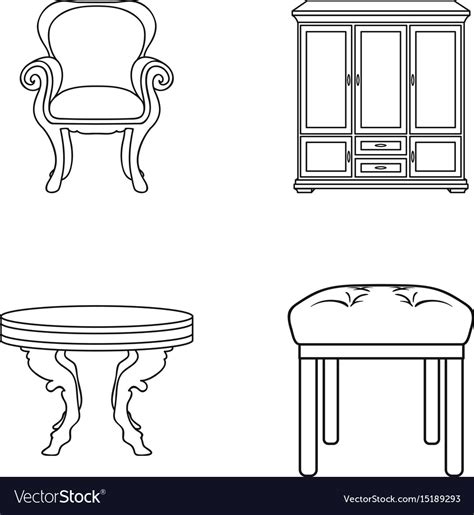 Furniture Interior Design Chair Royalty Free Vector Image