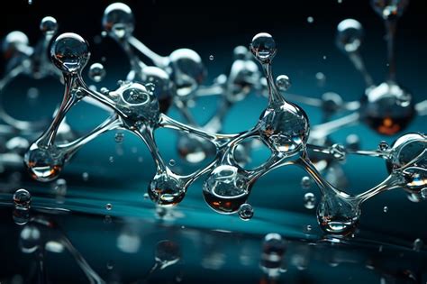 Premium Ai Image Abstract Molecular Structure On Blue Background