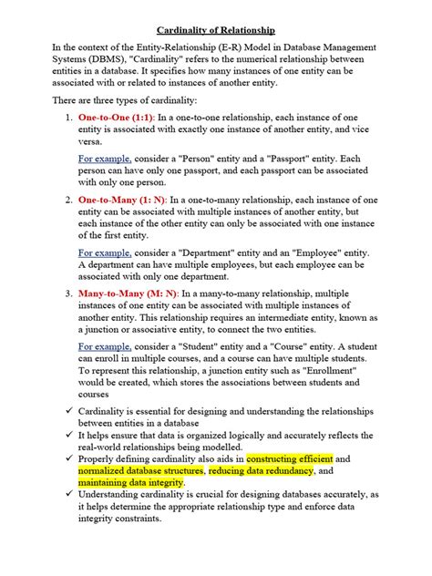 cardinality and degree of reletionship pdf databases information