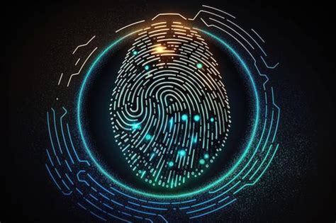 Premium Photo Luminous Fingerprint Recognition Ai Generated
