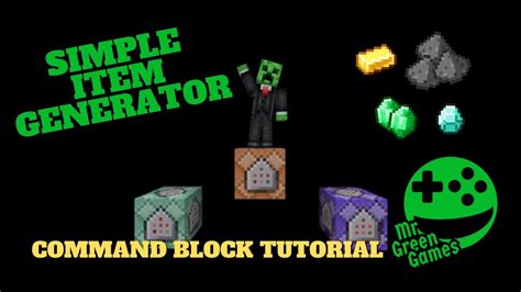 simple item generator command block tutorial minecraft