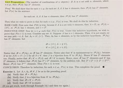 solved if a is a set with n elements where n elementof