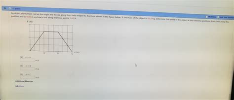 Solved 10 Pomts An Object Starts From Rest At The Origin