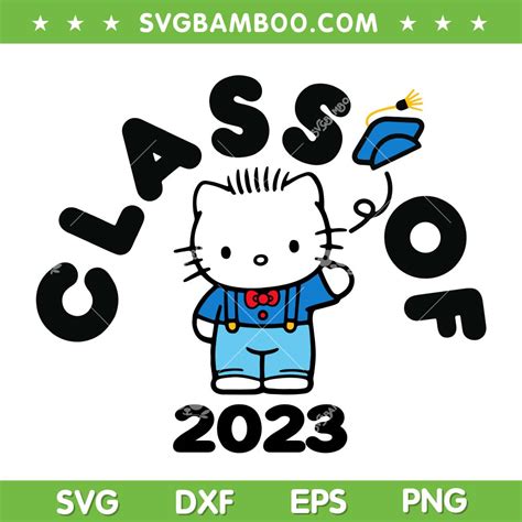 Hello Kitty Graduation Class Of 2023 Svg Png