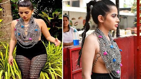 Urfi Javed Fashion Sometimes Glass Pieces And Sometimes Plastic Bags