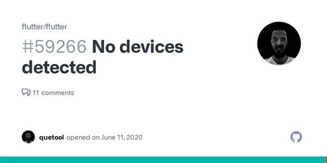 no devices detected · issue 59266 · flutter flutter · github