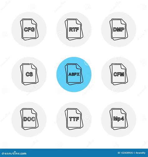 File Type Files Documents Eps Icons Set Vector Stock Vector Illustration Of Collection