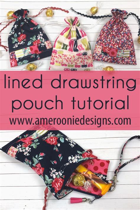 Lined Drawstring Pouch Tutorial Drawstring Pouch Sewing Leather