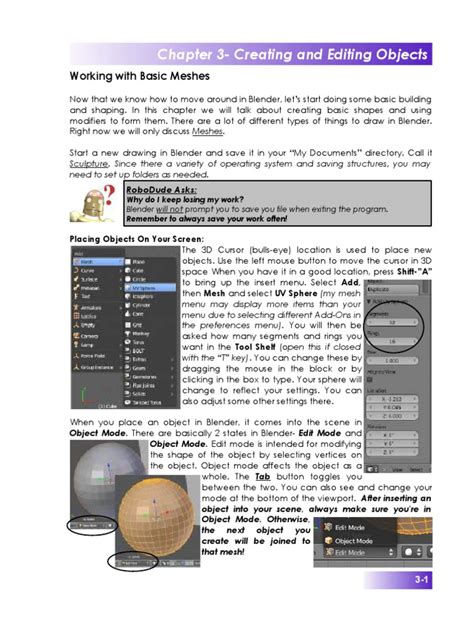 Creating And Editing Object Pdf 3 D Computer Graphics Geometry