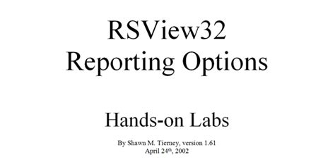 rsview32 reporting hands on labs the automation blog