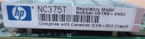 Hp 539931 001 Nc375t Pci E X4 Quad Port Gigabit Ethernet Network Adapter Card