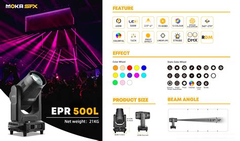 EPR 500L LED Moving Head Beam Light Stage Lighting For Events