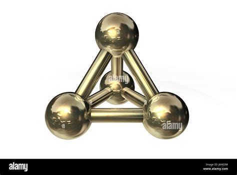 Pyramid Atom Array Metallic Structure Gold Education Health Macro Close