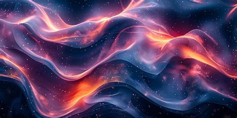 Abstract Cosmic Waves With Glowing Lights And Sparkling Particles Futuristic Space Background In