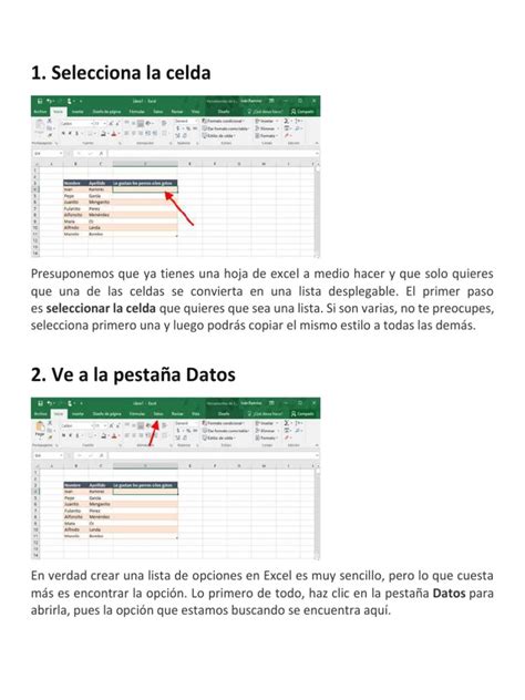 crear listas en excel pdf