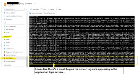 Viewing Azure App Service Web Server And Application Logs In Real Time