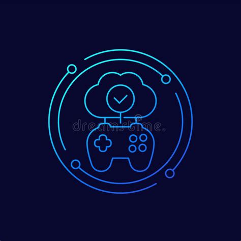 Gaming Line Icon Game Console Vector Illustration Isolated On White Stock Vector Illustration