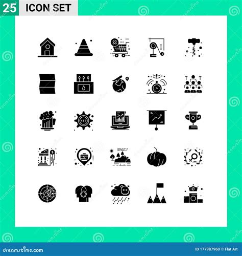 Pictogram Set of 25 Simple Solid Glyphs of Power Tools, Drill, Checkout ...