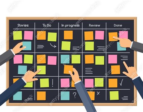 Scrum Task Board With Businessman Hands 이미지 1414569437 일러스트 무료 일러스트