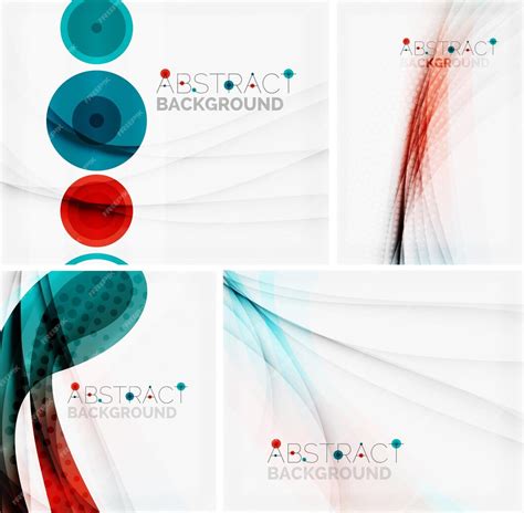 Premium Vector Set Of Abstract Geometric Backgrounds Waves Triangles Lines