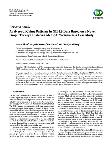 pdf analyses of crime patterns in nibrs data based on a novel graph