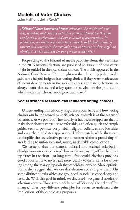 PDF Models Of Voter Choices