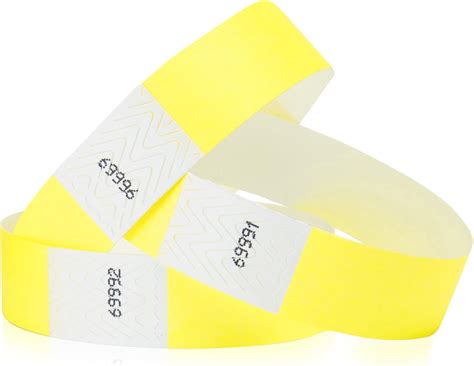 1 000 Wristco Neon Yellow Tyvek Wristbands For Events