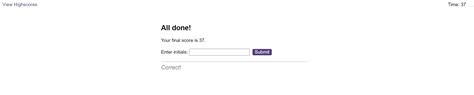 GitHub AvocadoCoding Code Quiz Lesson Application An Application That Tests The User With A