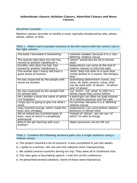 Clauses Pdf Adverb Syntax