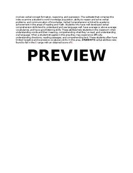 WISC V Cognitive Assessment Template By Just Your Average Babe Psychologist