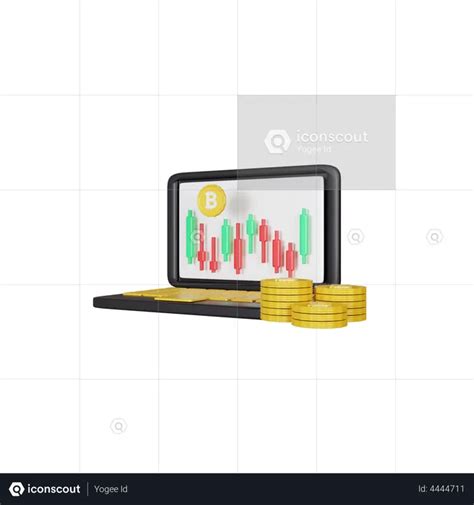 Bitcoin Candlestick Chart 3d Illustration Download In Png Obj Or Blend
