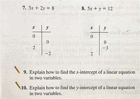 solved complete the given ordered pairs for each equation