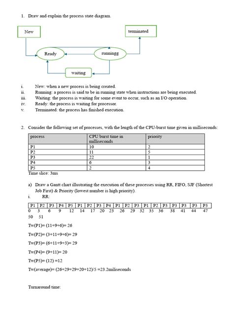 Op Tutorial Process State Pdf Central Processing Unit Computer Science